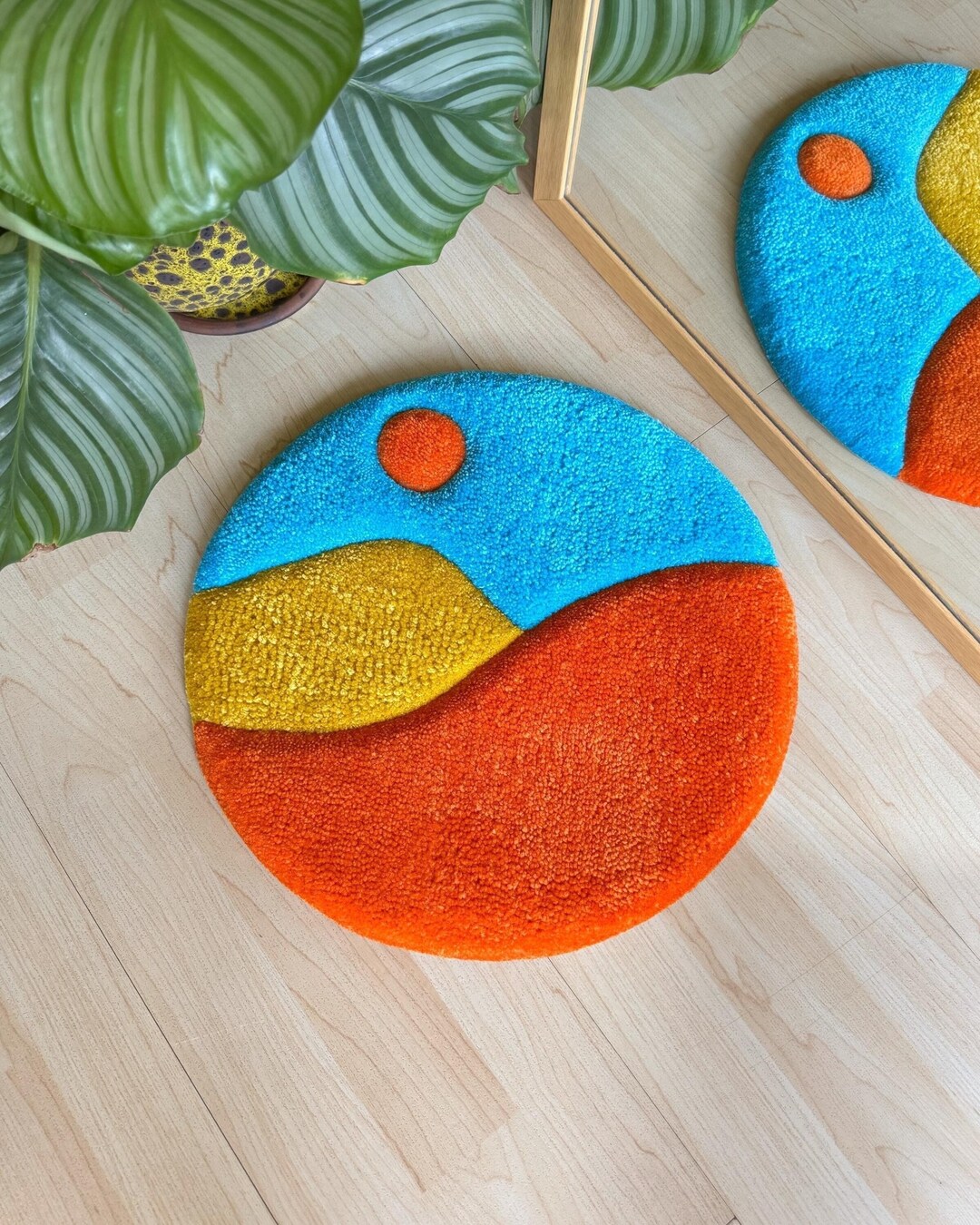 Mystical Nature Tufted Rug / Handmade Plant Pot Rug - Etsy