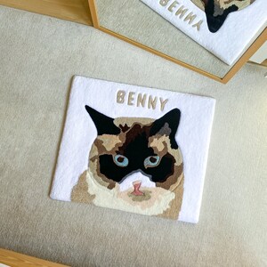 Custom Pet Portrait Tufted Rug, Personalized Animals Rug, Cat Portrait ...