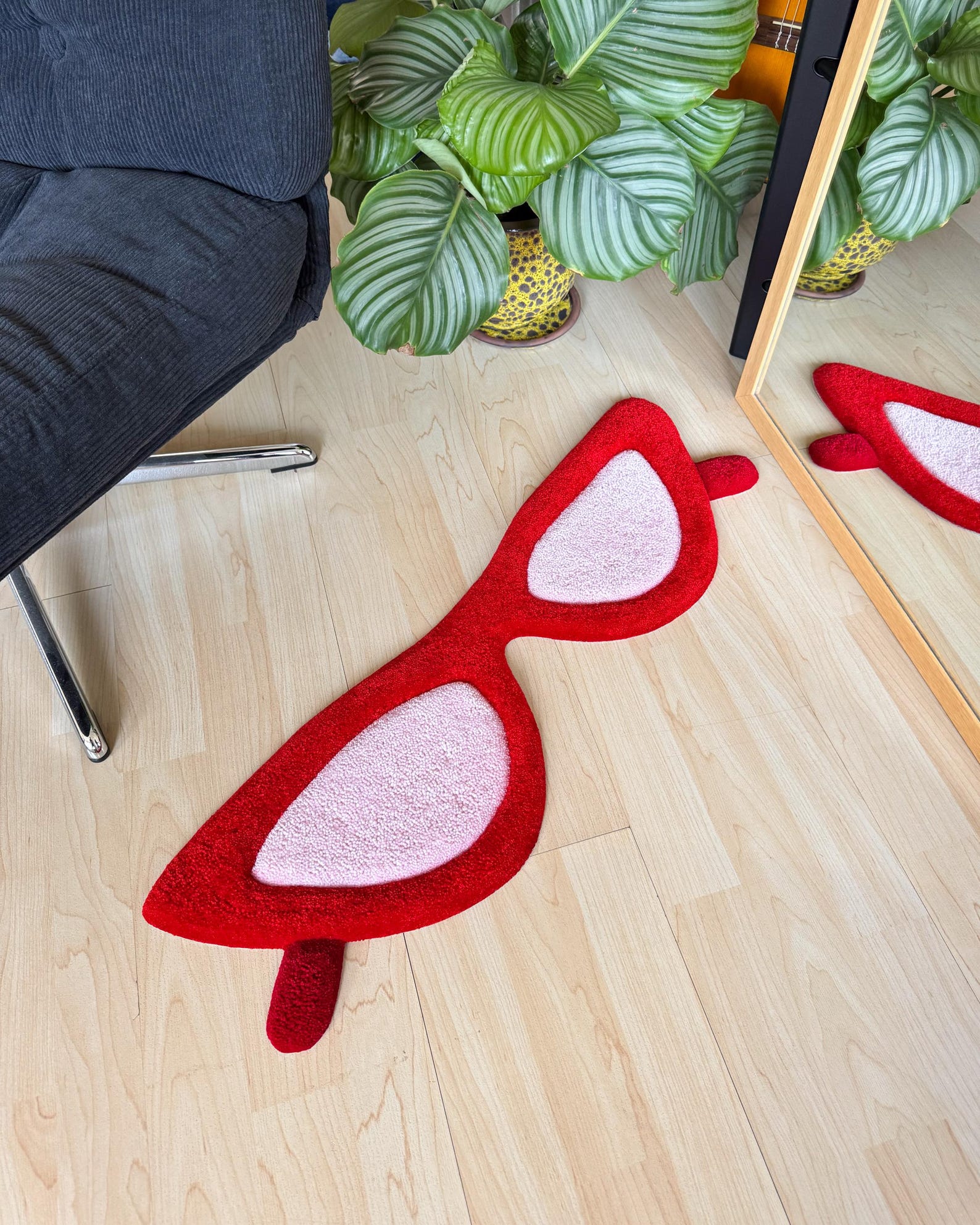 Cat Eye Glasses Tufted Rug / Handmade Rug, Fluffy Funny Rug - Etsy