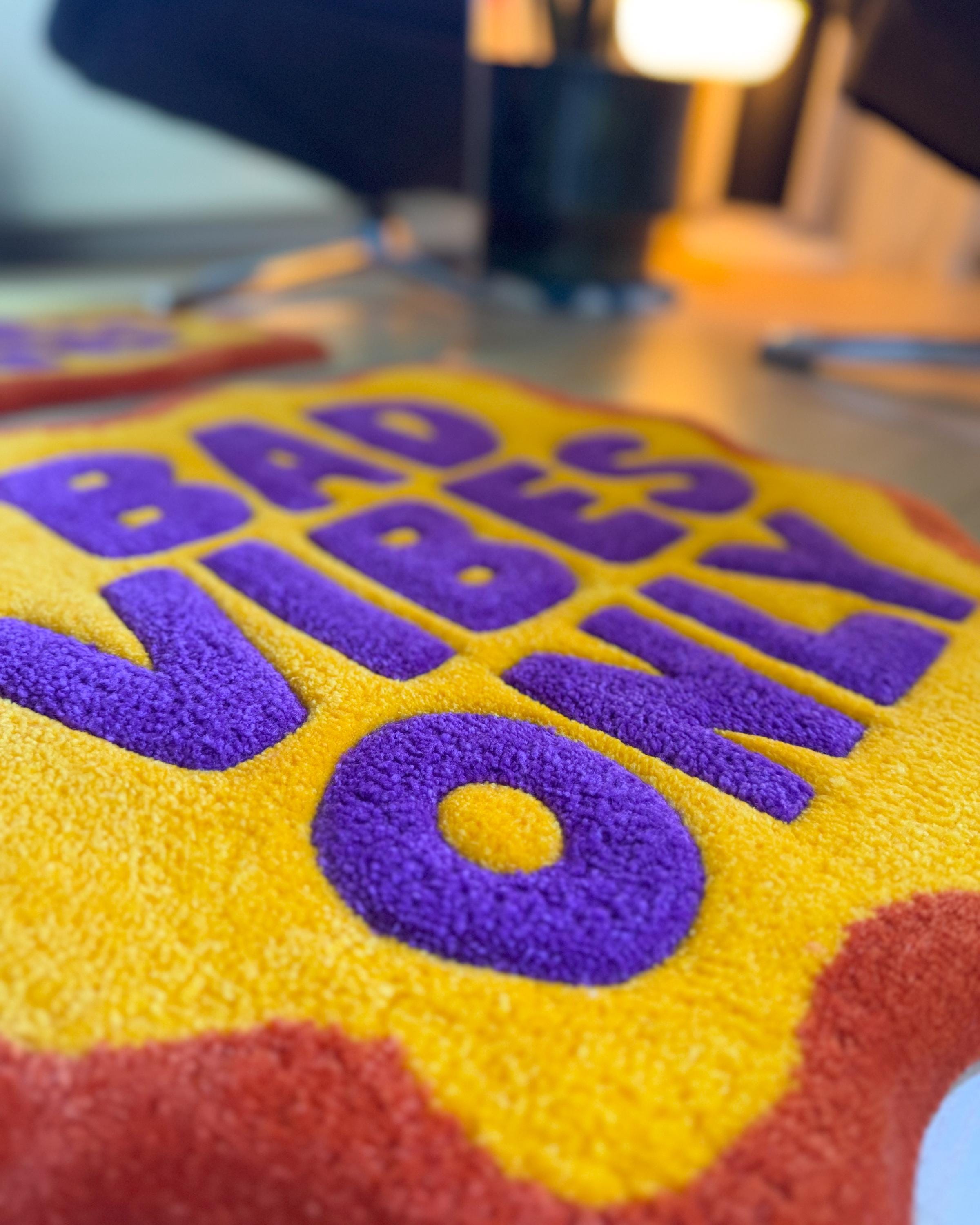 Bad Vibes Only Tufted Rug / Hand Tufted Rug, Funny Rug, Personalized ...