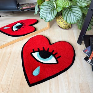 Crying Heart Tufted Rug / Handmade Tuft Rug, Custom Rug - Etsy