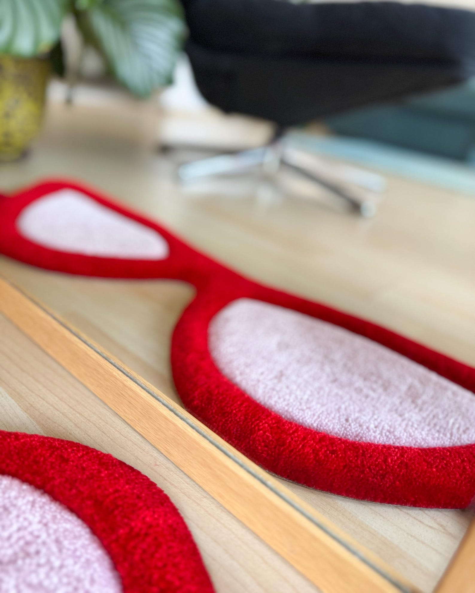 Cat Eye Glasses Tufted Rug / Handmade Rug, Fluffy Funny Rug - Etsy