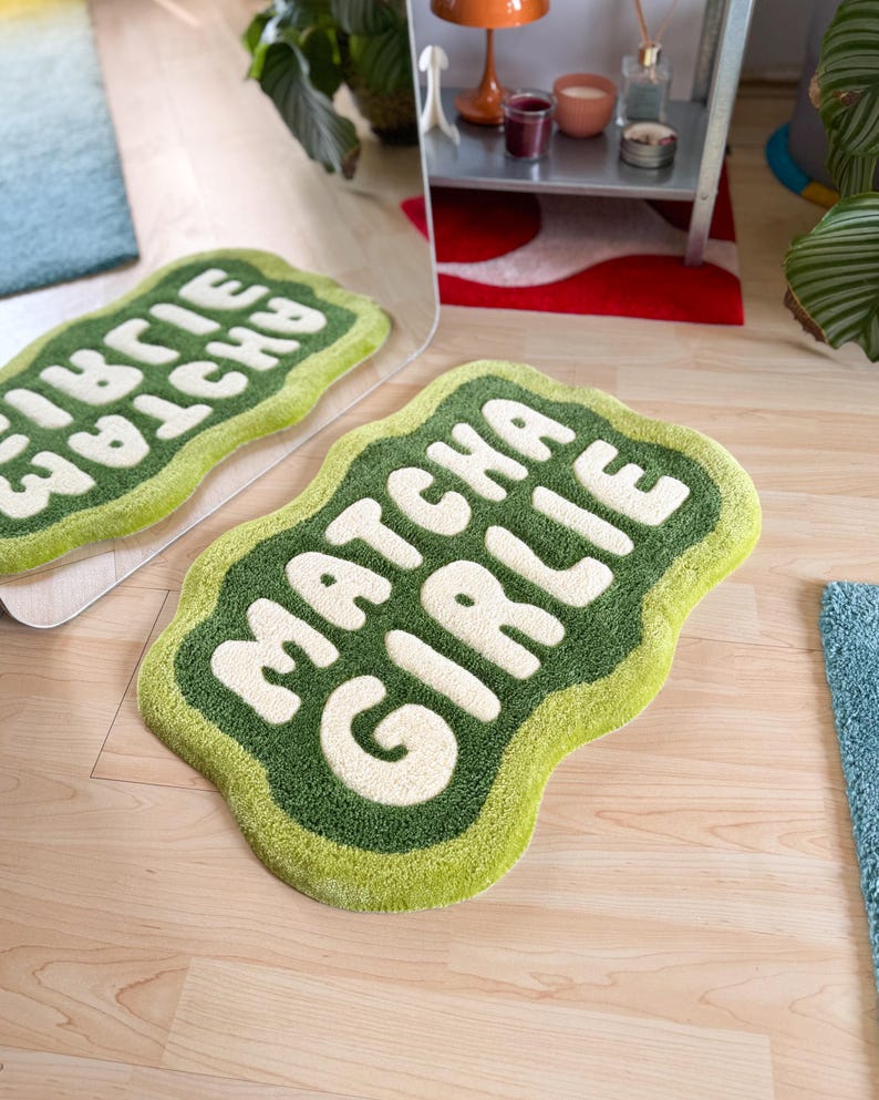Matcha Girlie Rug, Custom Tufted Rug, Housewarming Gifts, Green Tufted ...