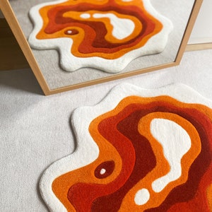 Hand Tufted Wavy Rug / Handmade Rug, Tuft Rug, Housewarming Gifts ...