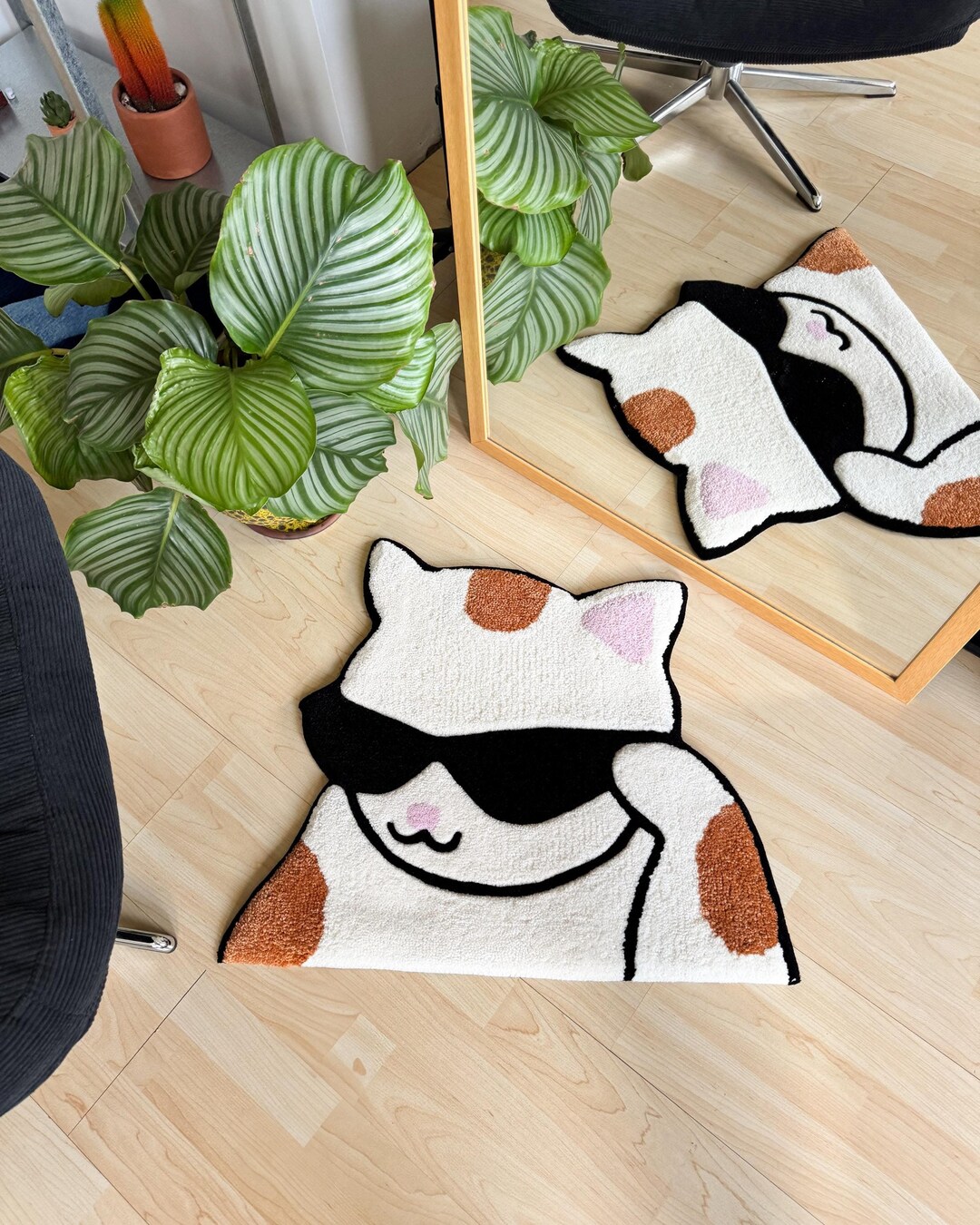 Cool Cat Tufted Rug / Handmade Tuft Rug, Fluffy & Soft Rug - Etsy UK