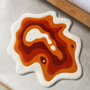 Hand Tufted Wavy Rug / Handmade Rug, Tuft Rug, Housewarming Gifts ...