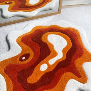 Hand Tufted Wavy Rug / Handmade Rug, Tuft Rug, Housewarming Gifts ...
