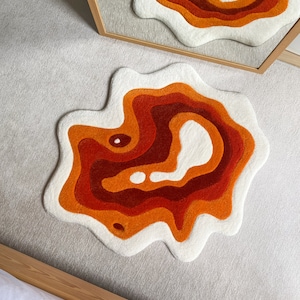 Hand Tufted Wavy Rug / Handmade Rug, Tuft Rug, Housewarming Gifts ...