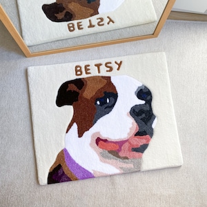 Custom Pet Portrait Tufted Rug, Personalized Animals Rug, Cat Portrait ...