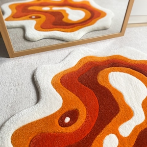 Hand Tufted Wavy Rug / Handmade Rug, Tuft Rug, Housewarming Gifts ...