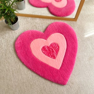 Tufted Heart Rug / Custom Tuft Rug, Fluffy & Soft, Personalized Rug ...