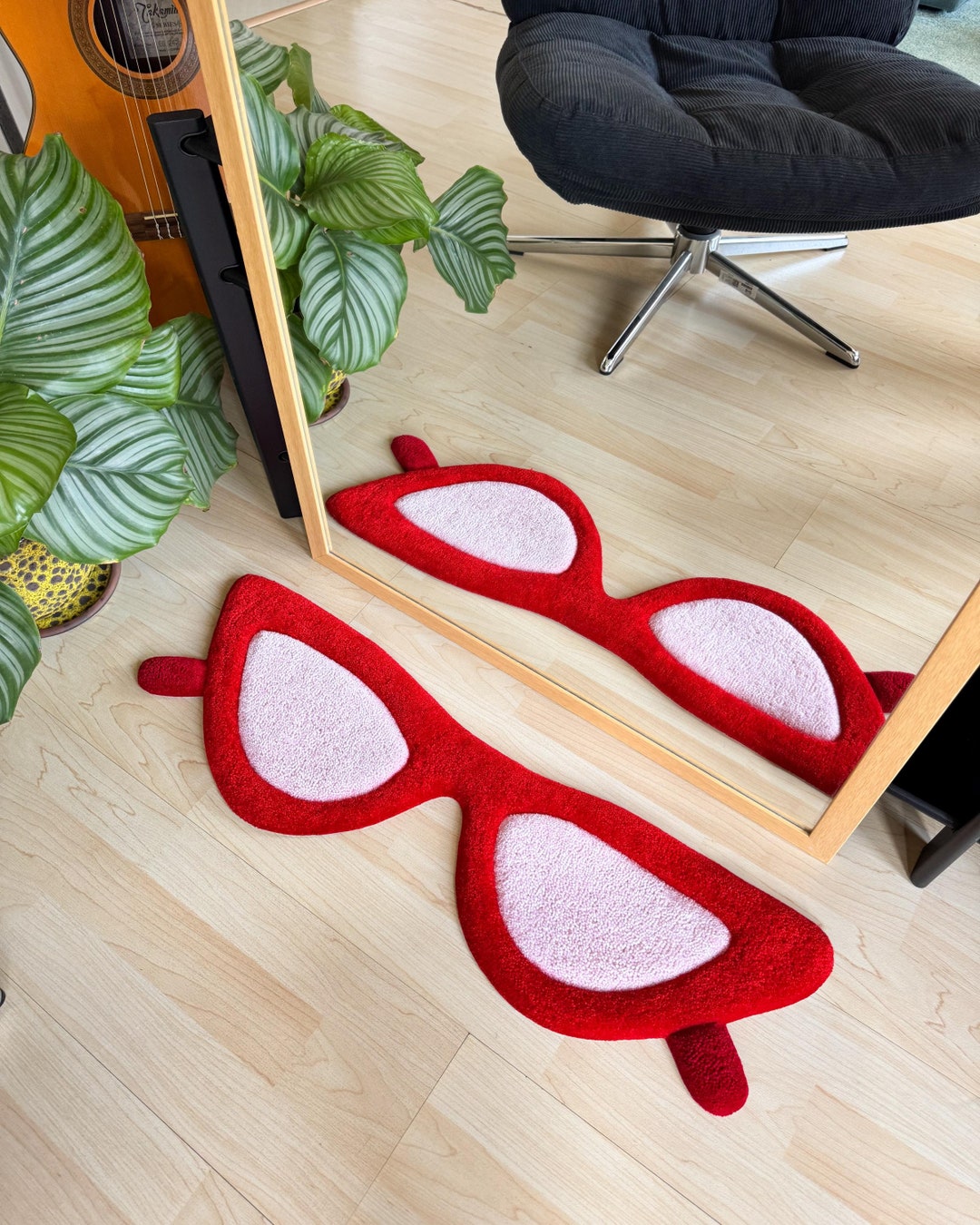 Cat Eye Glasses Tufted Rug / Handmade Rug, Fluffy Funny Rug - Etsy