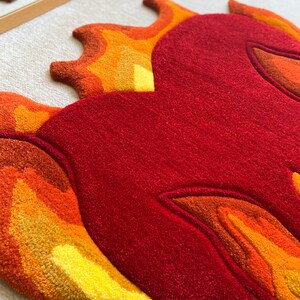 Flaming Heart Tufted Rug | Custom Rug, Handmade Rug, Fluffy & Soft ...