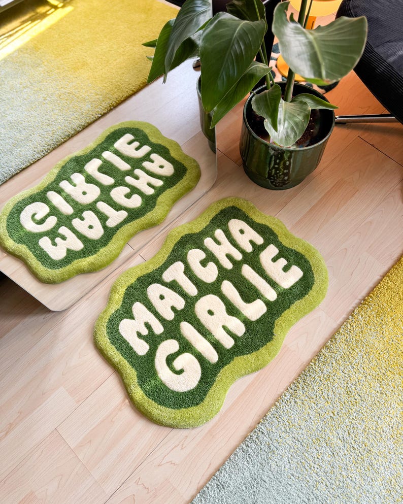 Matcha Girlie Rug, Custom Tufted Rug, Housewarming Gifts, Green Tufted ...