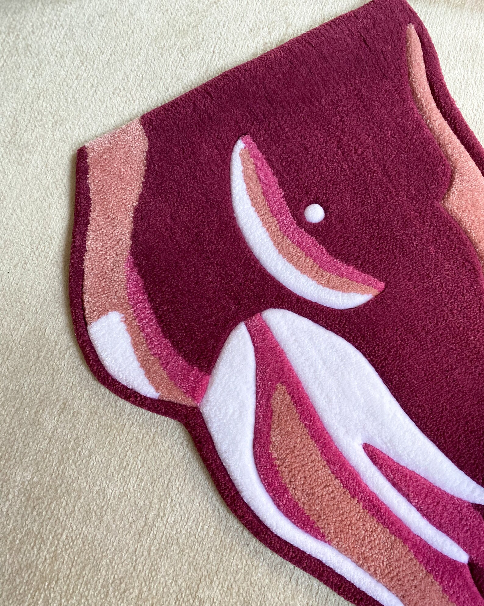 Thermal Pink Body Tufted Rug / Custom Rug, Handmade Rug, Housewarming ...