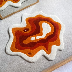 Hand Tufted Wavy Rug / Handmade Rug, Tuft Rug, Housewarming Gifts ...