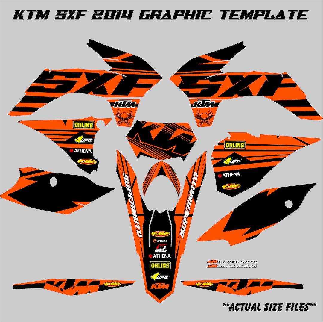 KTM Graphics Template Kit Design Files 1:1 Sxf 2014 - Etsy