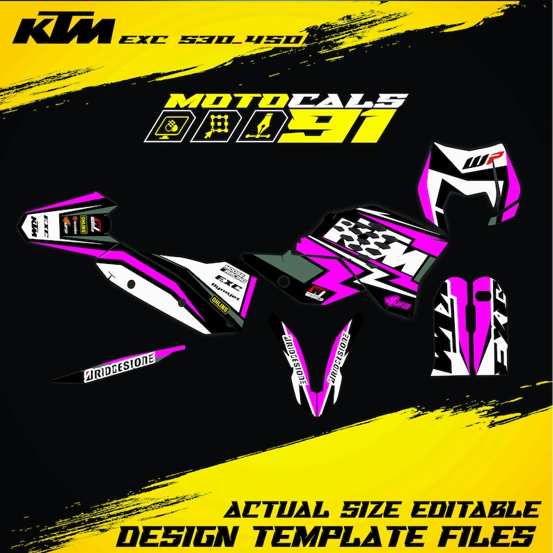 KTM Graphics Pink Kit Design Files for KTM EXC-F 125 250 300 450 530 ...