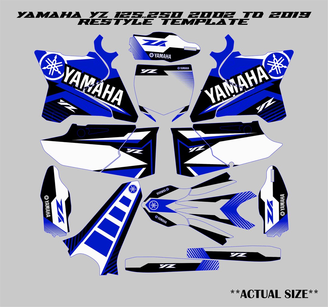 YAMAHA Graphics Template Kit Design Files ( YZ 2002 RESTYLE Kit 2019 ...