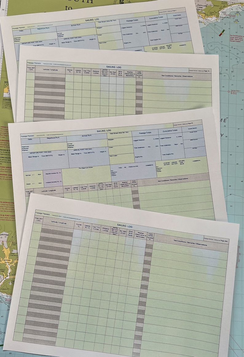 Sailing/cruising Log Book in .PDF Format - Download Our Colour Files ...