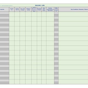 Sailing/cruising Log Book in .PDF Format - Download Our Colour Files ...