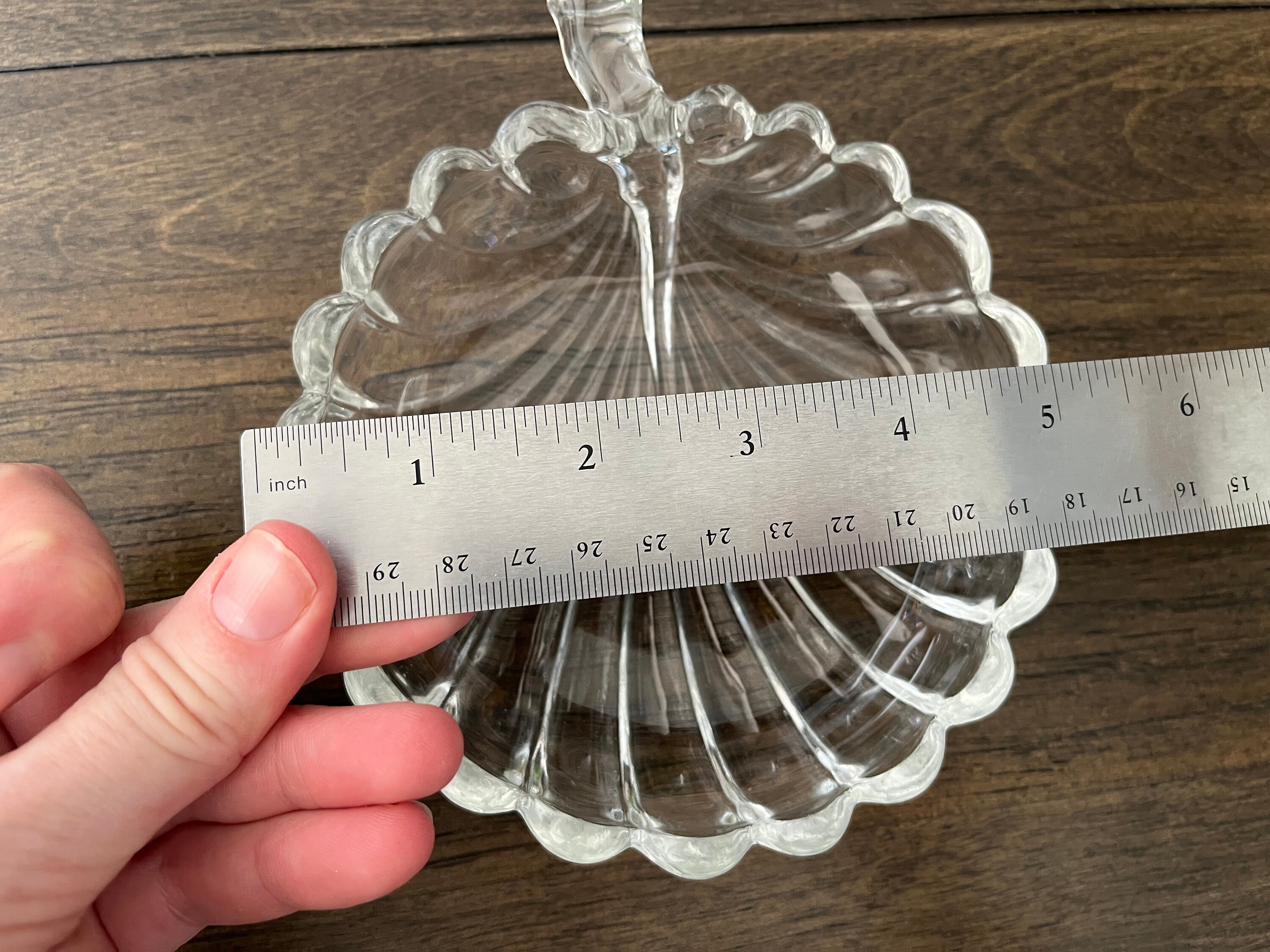 Vintage Clear Glass Leaf Dish, Uv Reactive, Glows Light Green ...