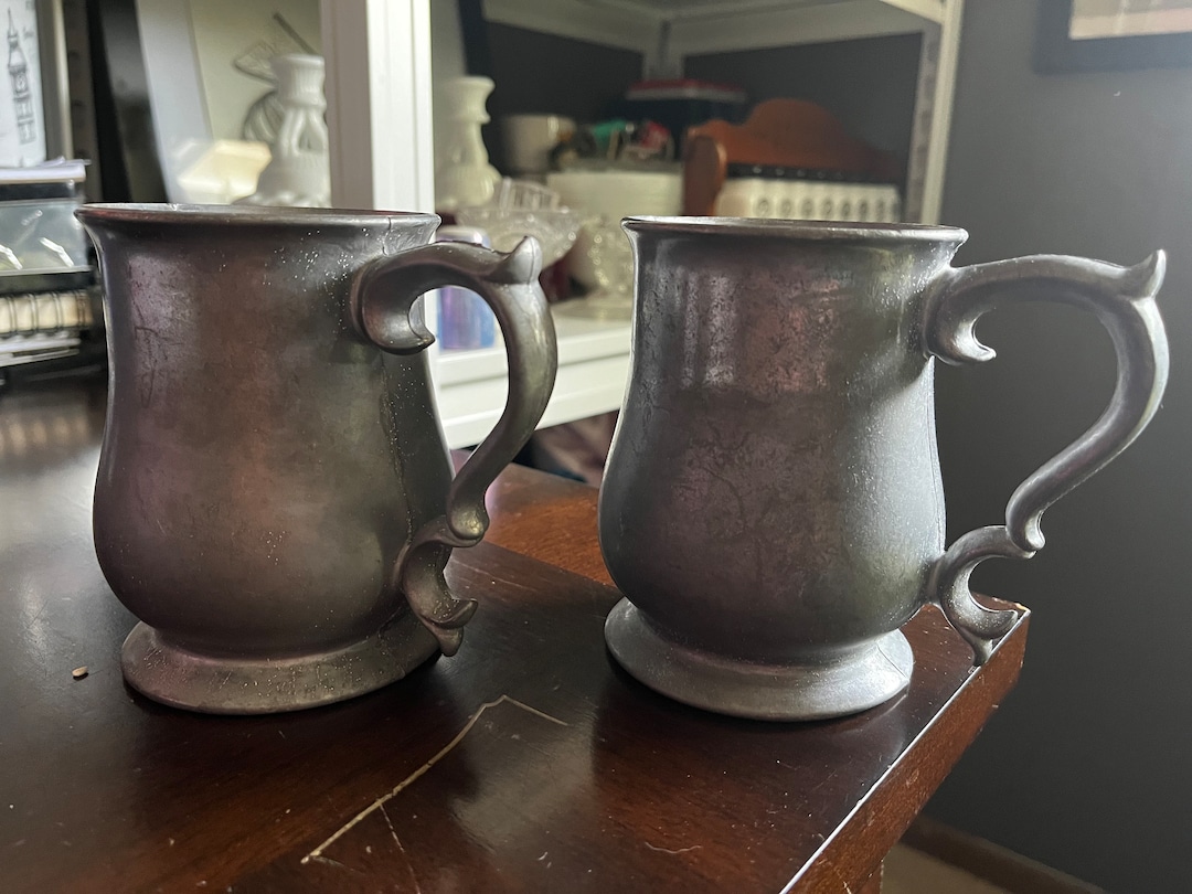 Set of 2, Pewter Mugs Mug Stein, Man Cave, Bar, Beer, Whiskey - Etsy