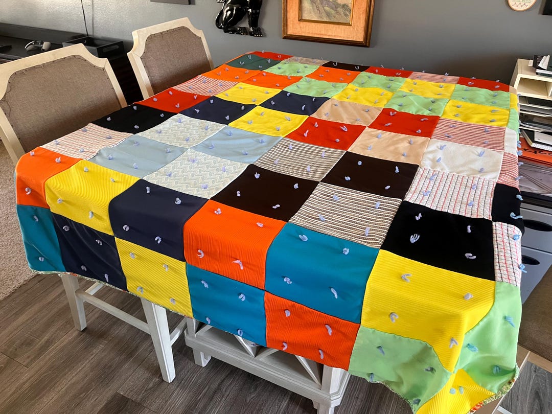 Retro 1960s Boho Patchwork Quilt - Throw - Etsy