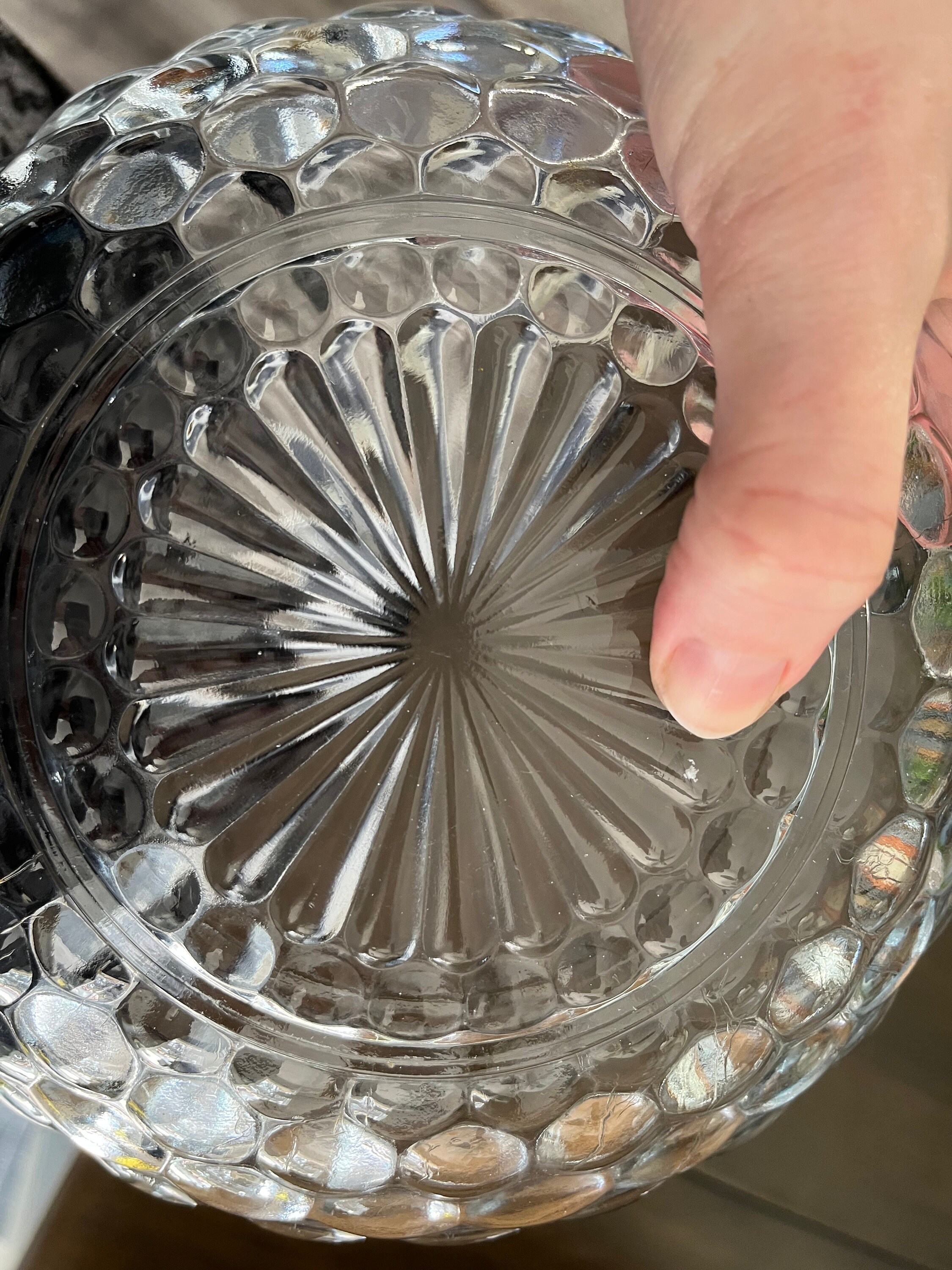 Sapphire Blue Bubble Glass Platter and Large Bowl, Lovely Light Blue ...