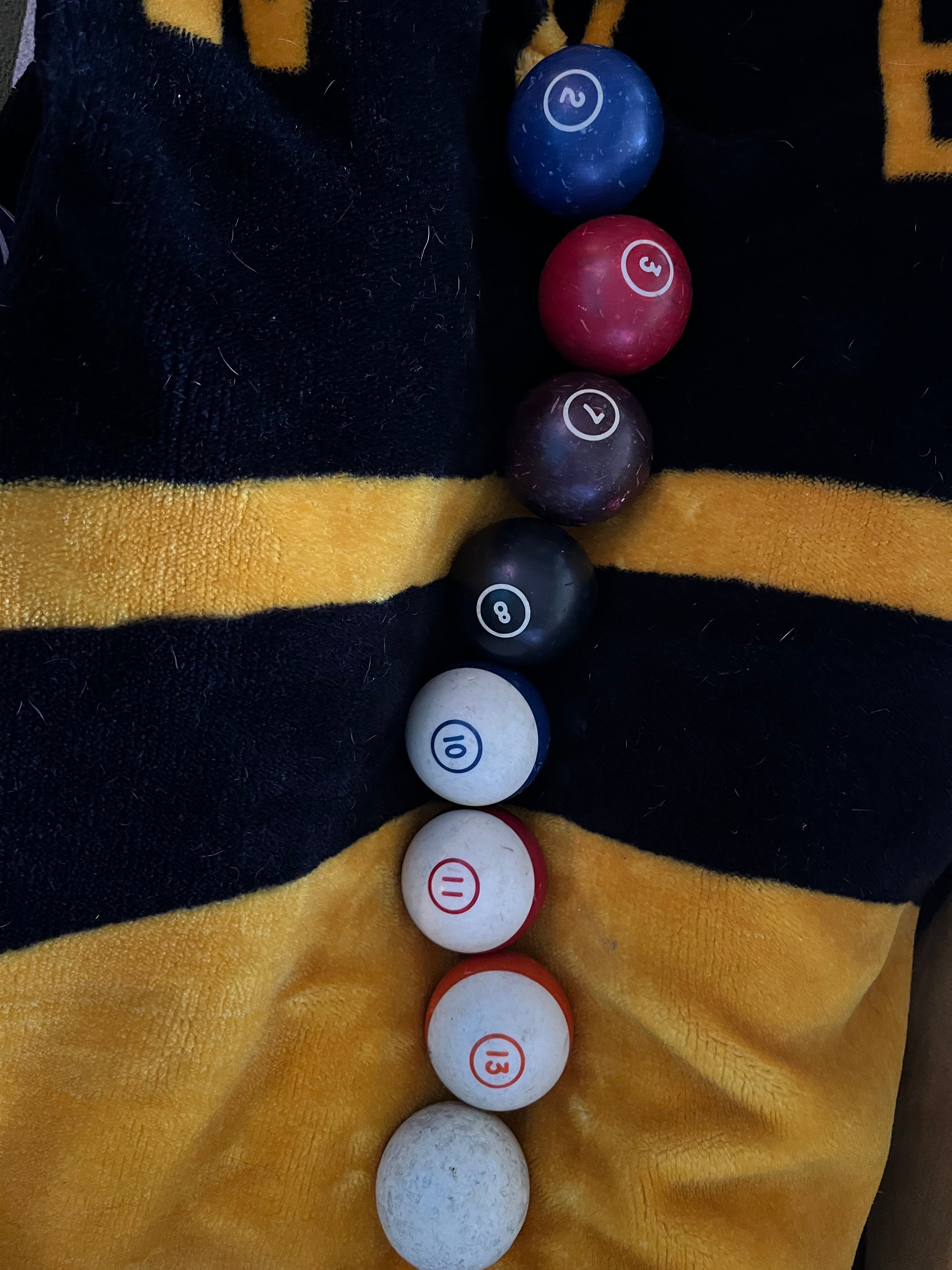 Vintage Pool Balls, Not All the Numbers, Fun Display, Game Room, Man ...