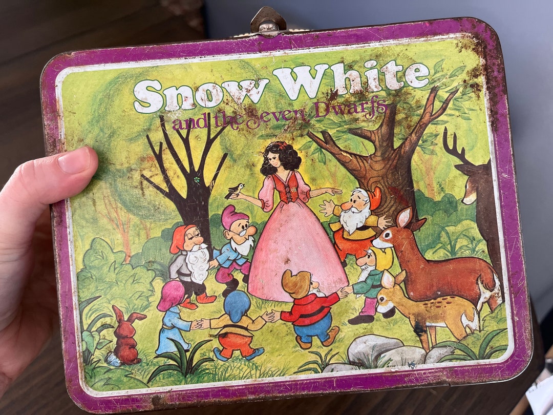 Vintage Snow White Lunch Box, Snow White and the Seven Dwarfs Metal ...