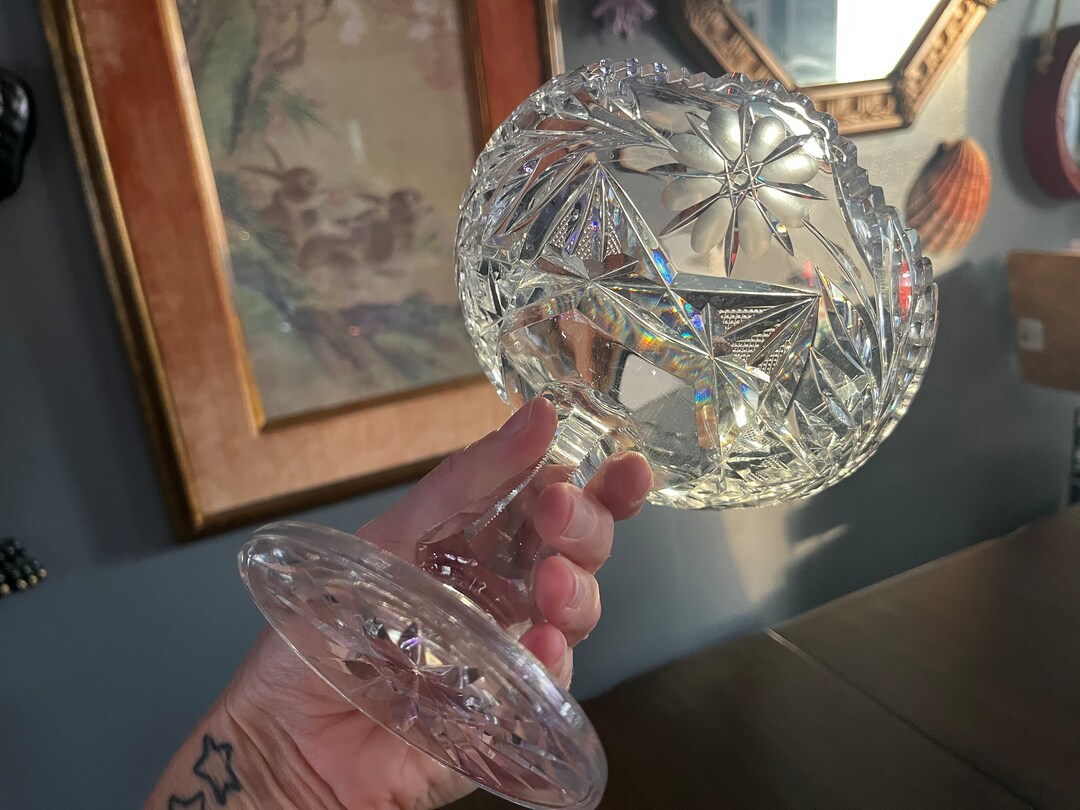 Uv Reactive Manganese Glass Display Dish, Crystal Tray, Candy Dish - Etsy