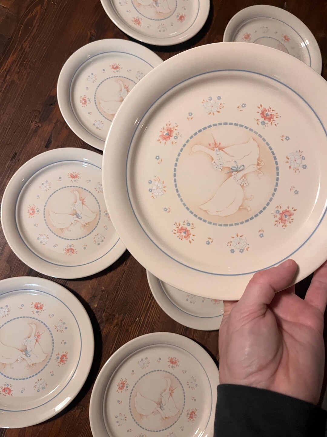 Vintage Corelle Goose Plates, Country Promenade Dinnerware, Set of 8 - Etsy