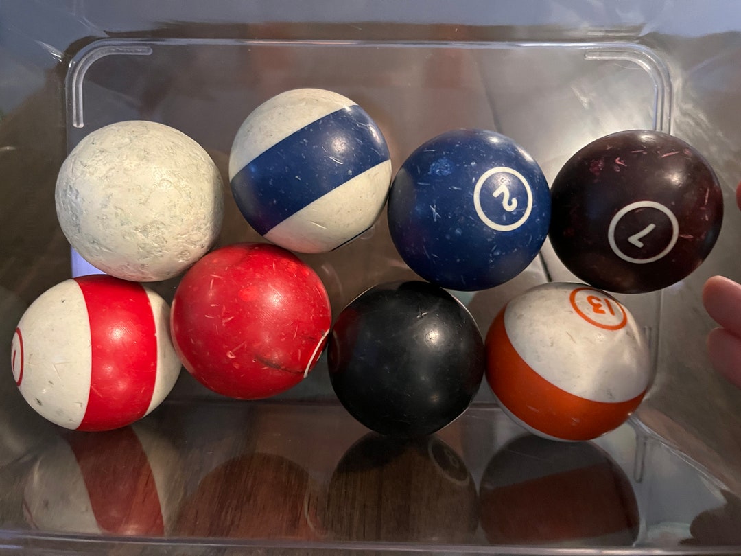 Vintage Pool Balls, Not All the Numbers, Fun Display, Game Room, Man ...