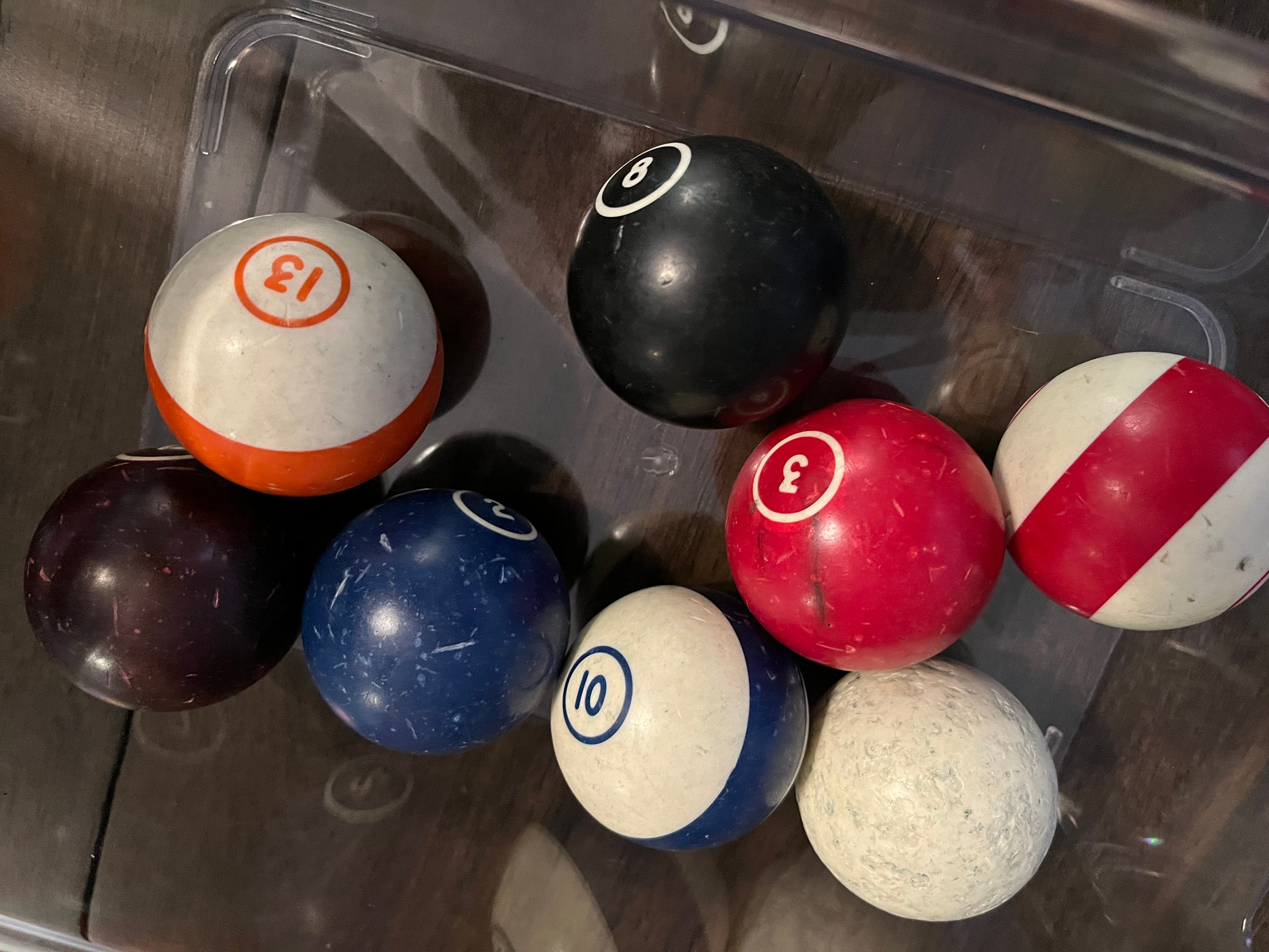 Vintage Pool Balls, Not All the Numbers, Fun Display, Game Room, Man ...