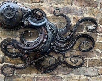 Metal Octopus Sculpture - Etsy