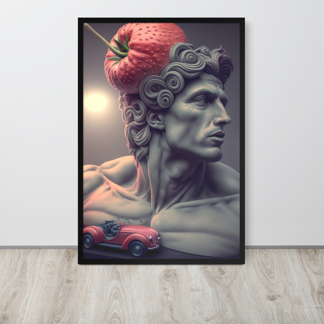 Sculpture of David Intergalactic Version Canvas Wall Art, Rome Statue ...