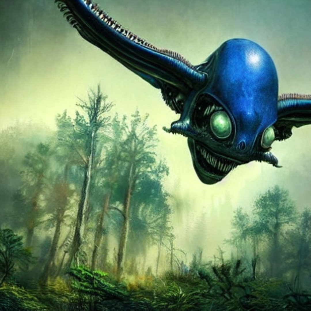 Alien Encounter in the Forest Instant Download - Etsy