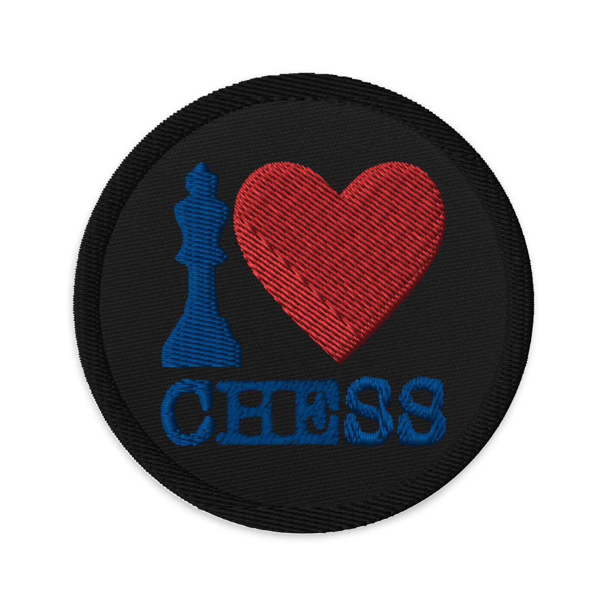 Embroidered Badge - King Chess Piece With "chess" and Heart Symbol ...