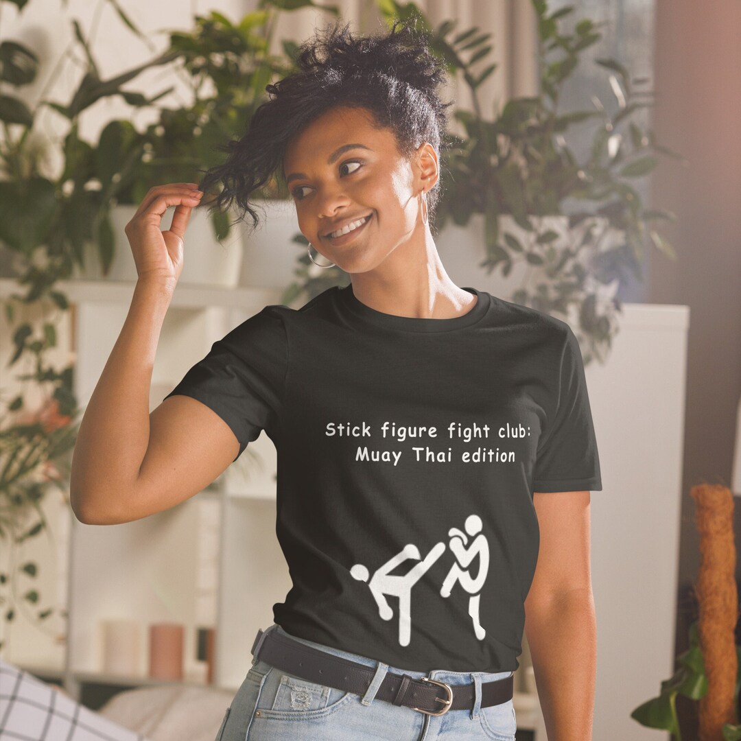 Muay Thai Stick Figure Fight Club Edition T-shirt - Short-sleeve Unisex ...