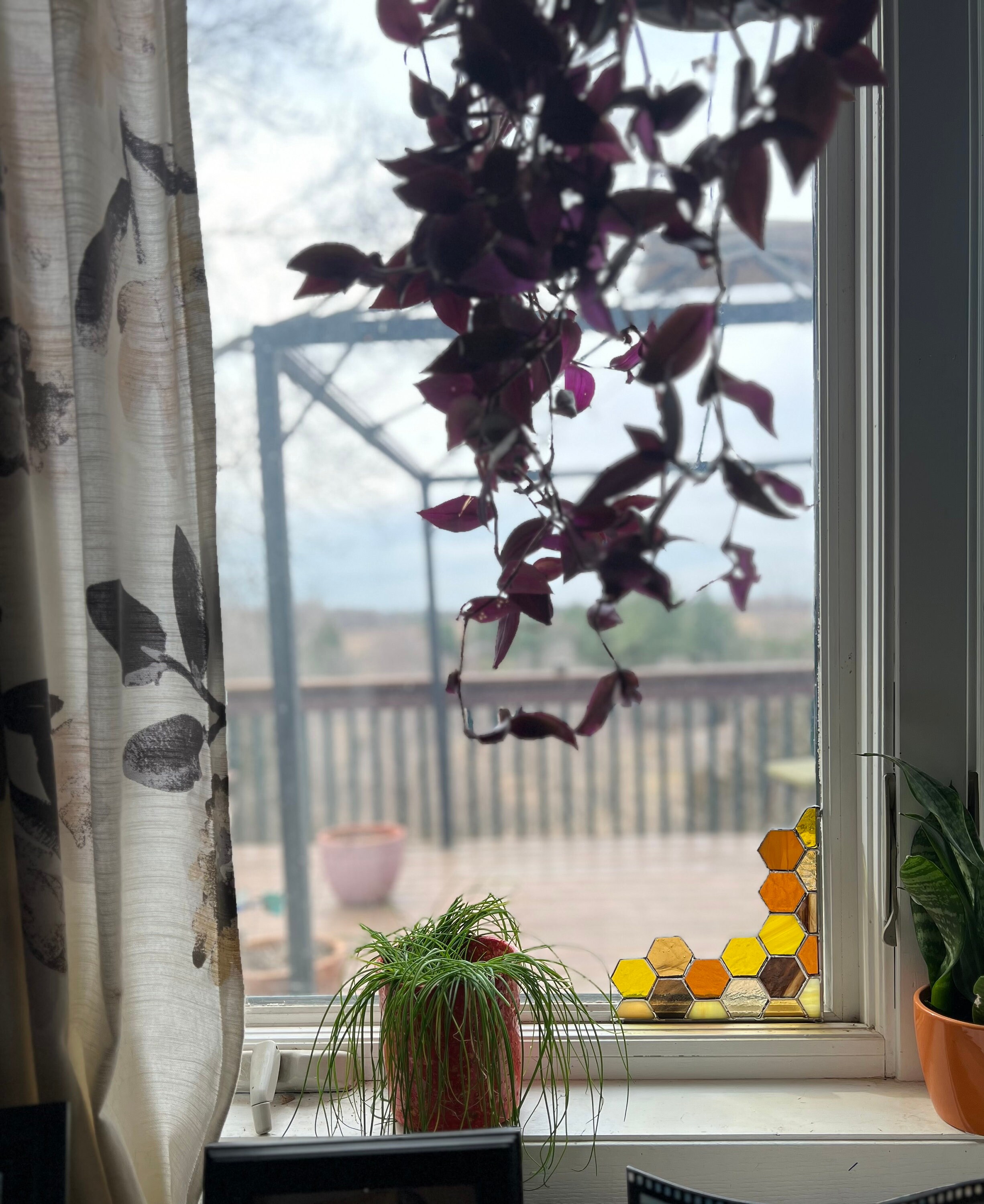 Honeycomb Corner Window Stained Glass, Made to Order - Etsy