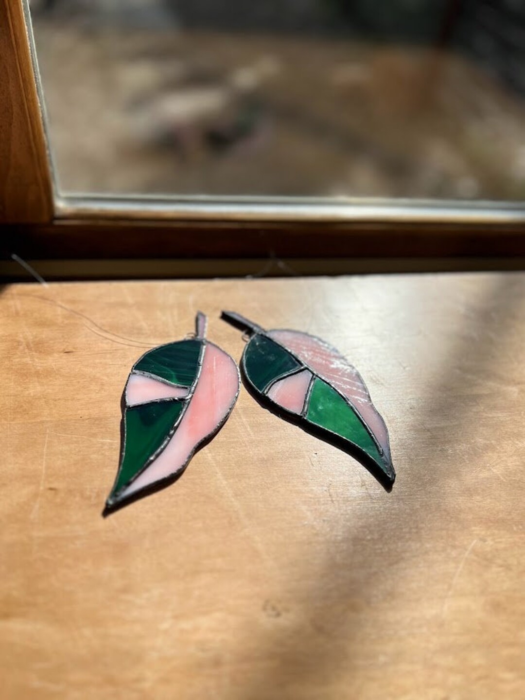 Best Friend Stained Glass Pink Philodendron Leaf - Set of Two - Etsy