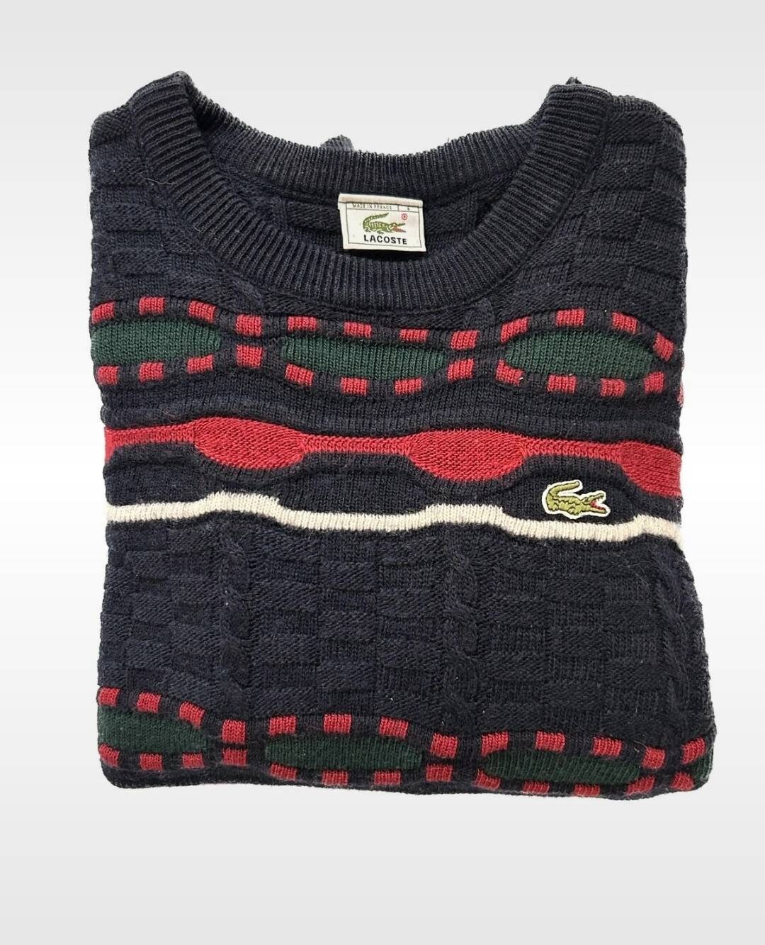 Vintage 1990s Rare Lacoste Pullover Navy Chunky Knitted Size L - Etsy