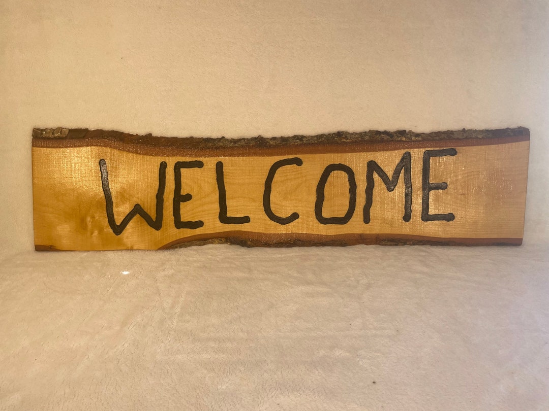 Welcome Sign With Live Edge - Etsy