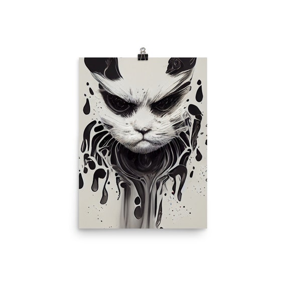 Grim Cat Poster - Etsy