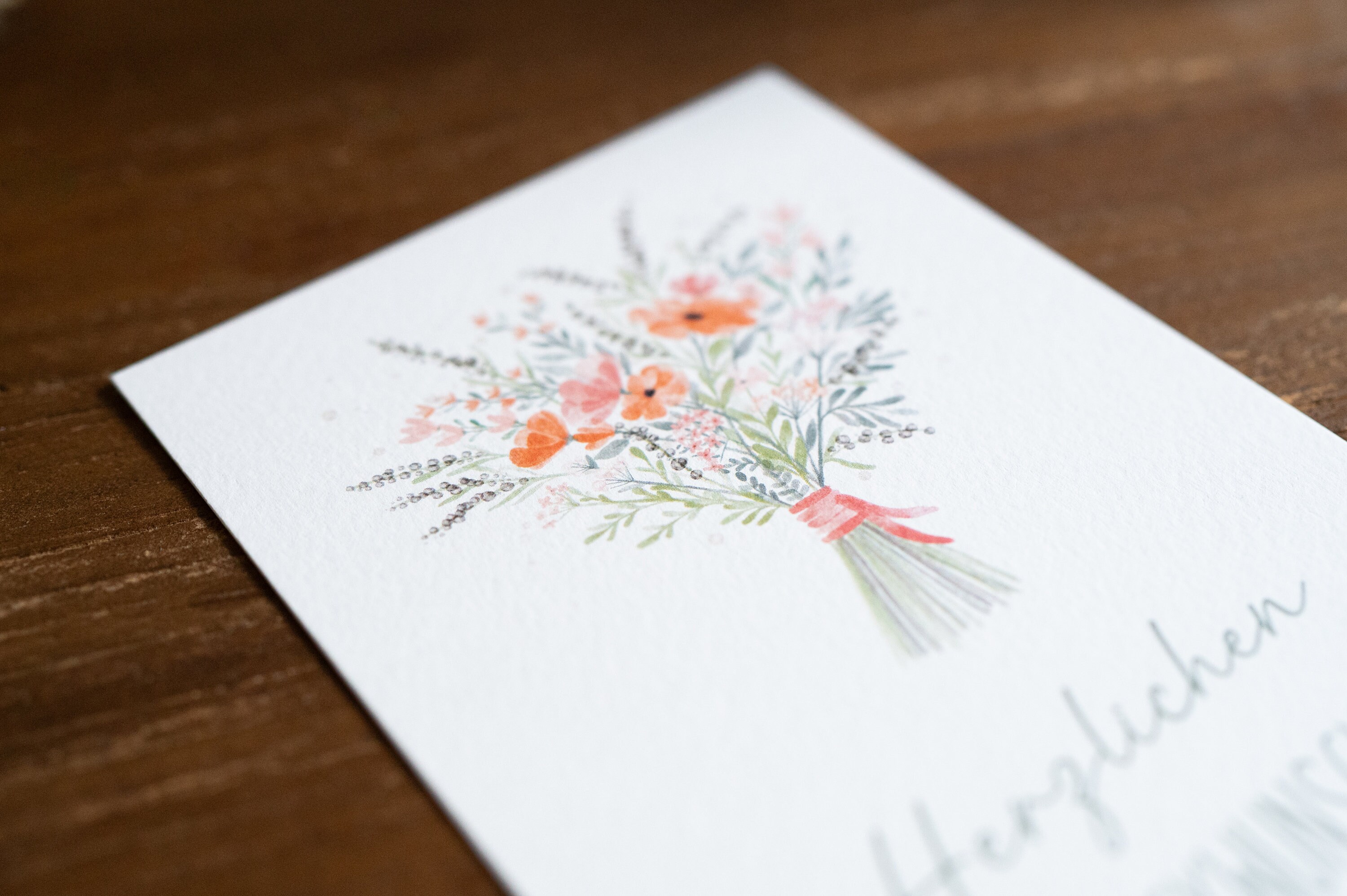 Birthday Card Congratulations Bouquet Motif | Textured Paper Size A6 ...