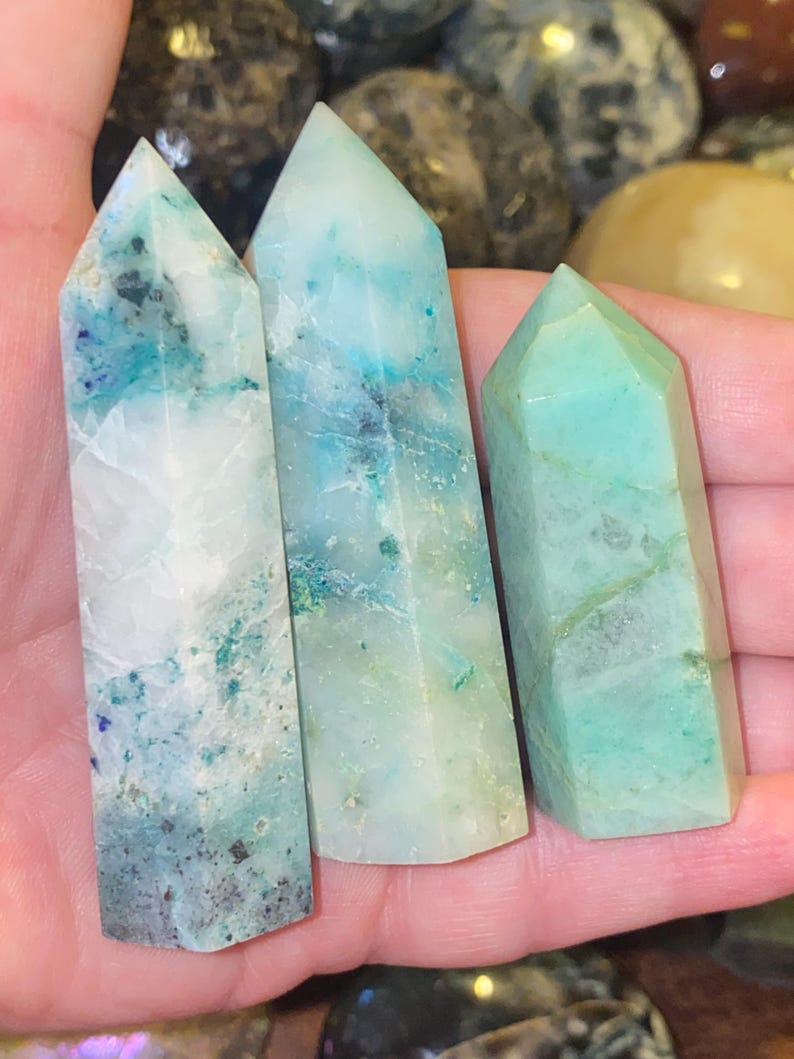 Phoenix Stone Crystal Tower Phoenix Tower Chrysocolla, Quartz ...
