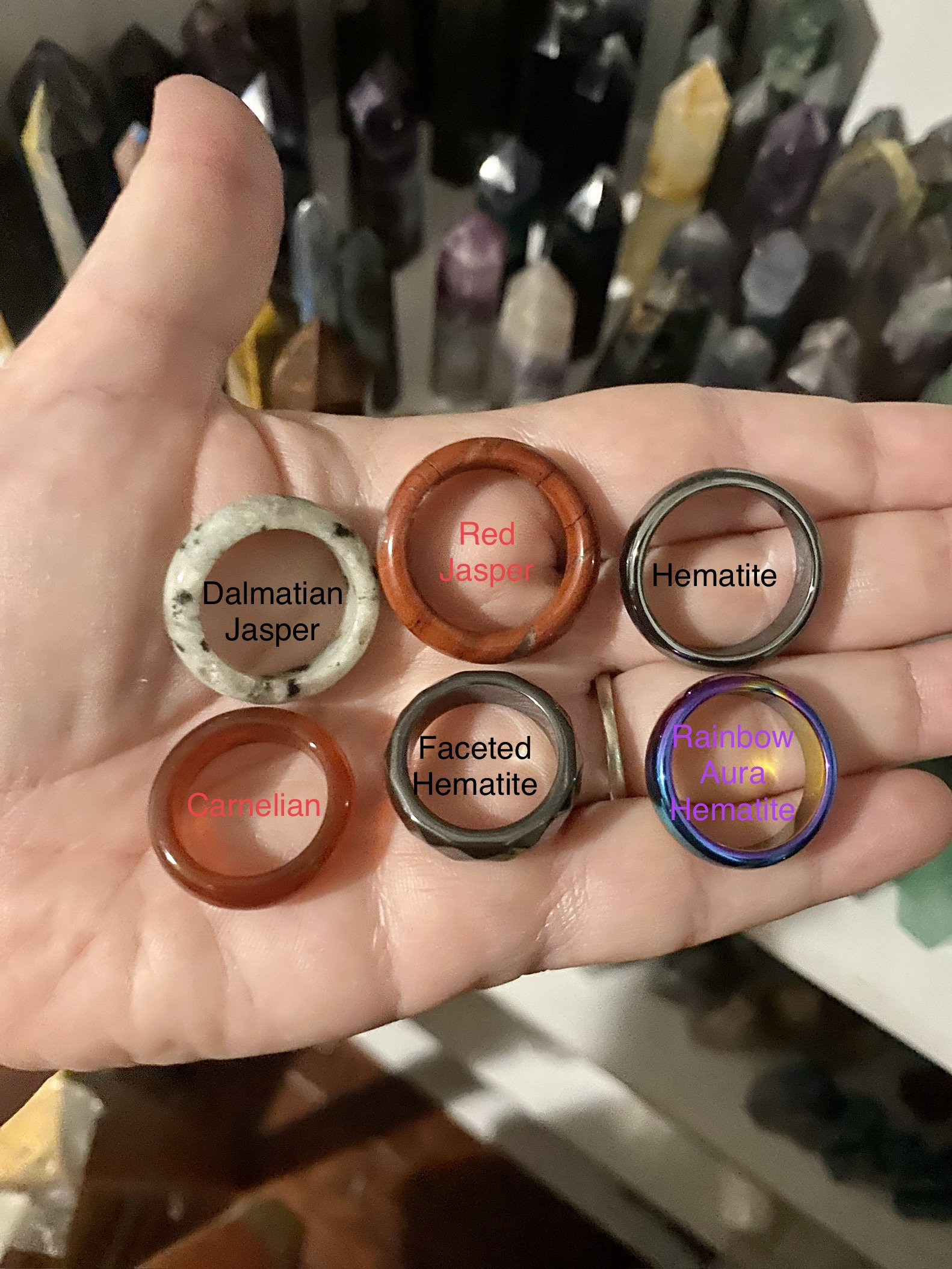 Crystal Band Ring Dainty Banded Ring Natural Crystal Rings Natural ...