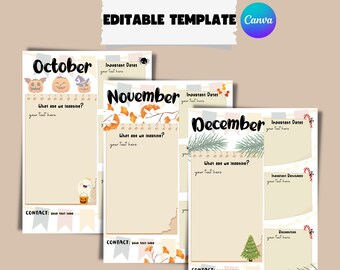 November Classroom Newsletter Template Editable Teacher Monthly ...