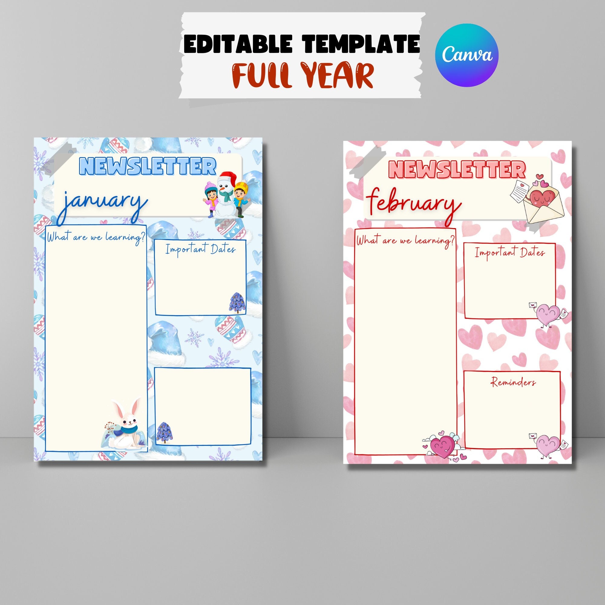 Classroom Newsletter Template | Editable Monthly Newsletter Template ...